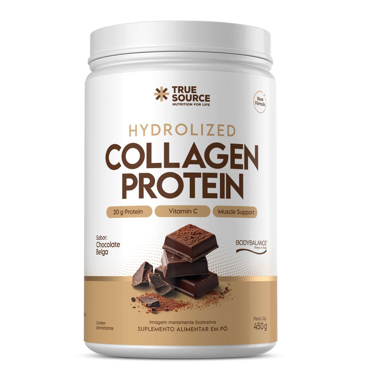 Collagen Protein Bodybalance Chocolate Belga 450g True Source :: UniNatural