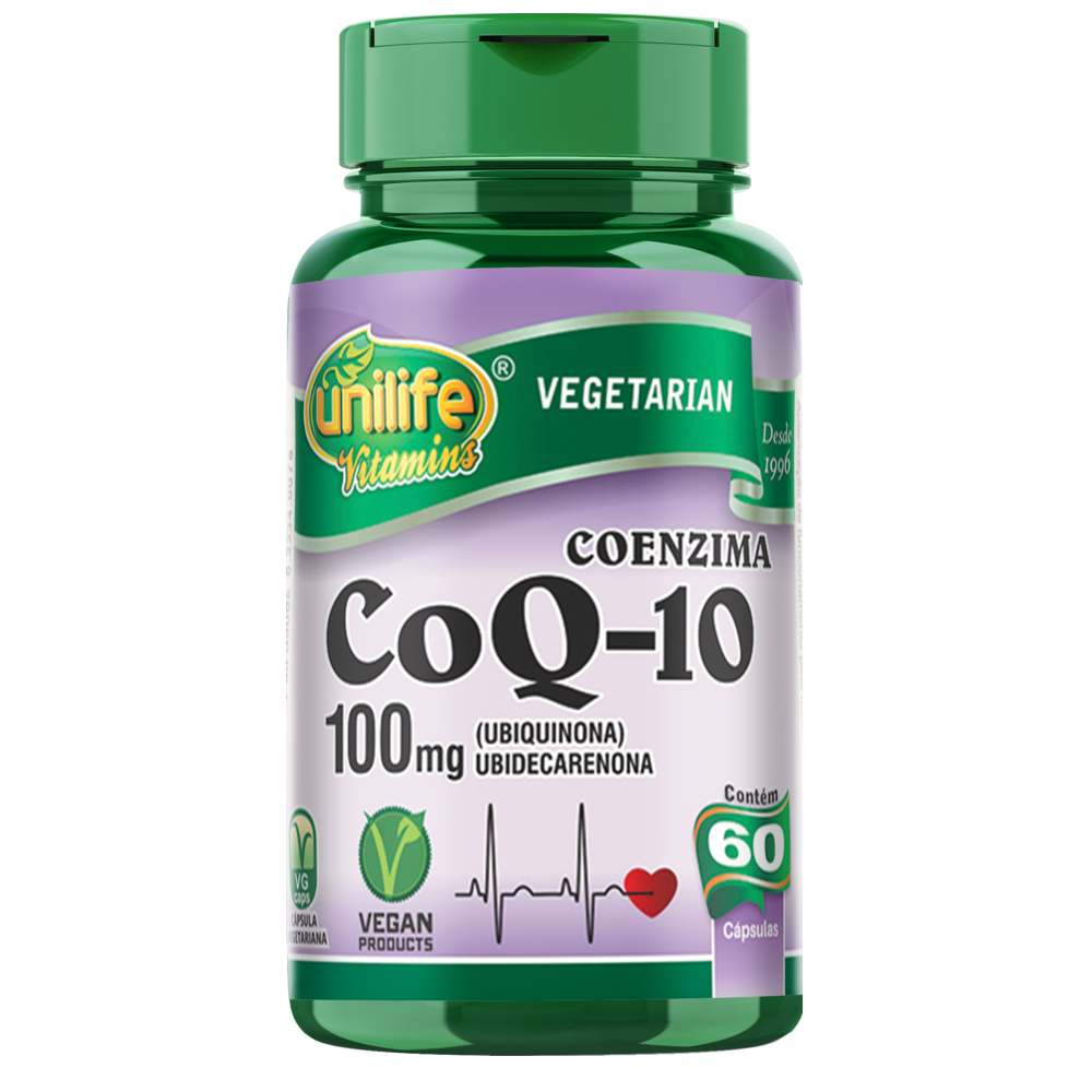Coenzima CoQ-10 Ubiquinona 100mg 60 Cápsulas Unilife :: UniNatural