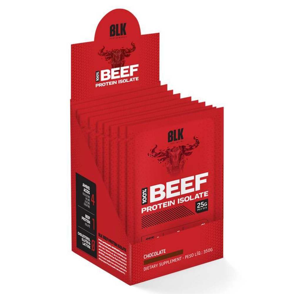 Proteína da Carne Beef Protein Isolate Chocolate Caixa com 10 Sachês ...