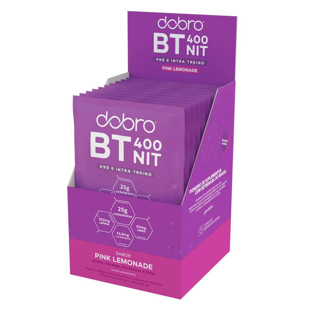 BT 400 Nitrato Pink Lemonade com Cafeína e Citrulina Caixa com 10 ...