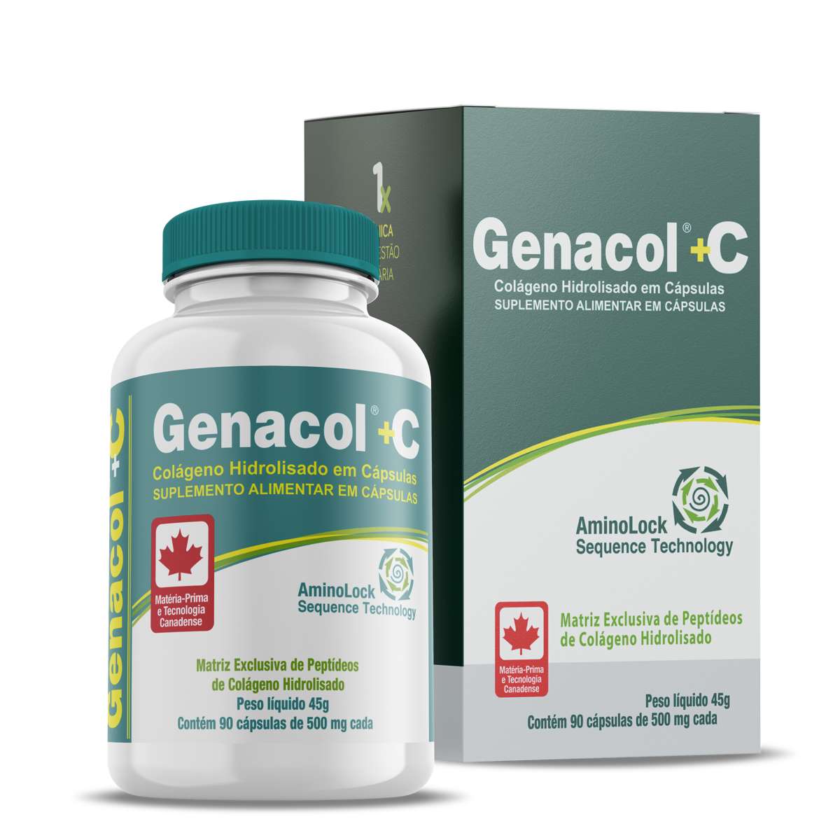 Colágeno Hidrolisado + Vitamina C 90 Cápsulas Genacol :: UniNatural