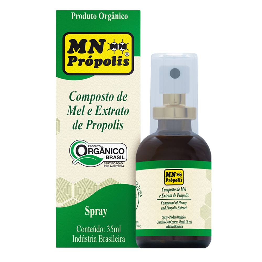 Composto Mel com Extrato de Própolis Orgânico Spray 35ml MN Própolis ...