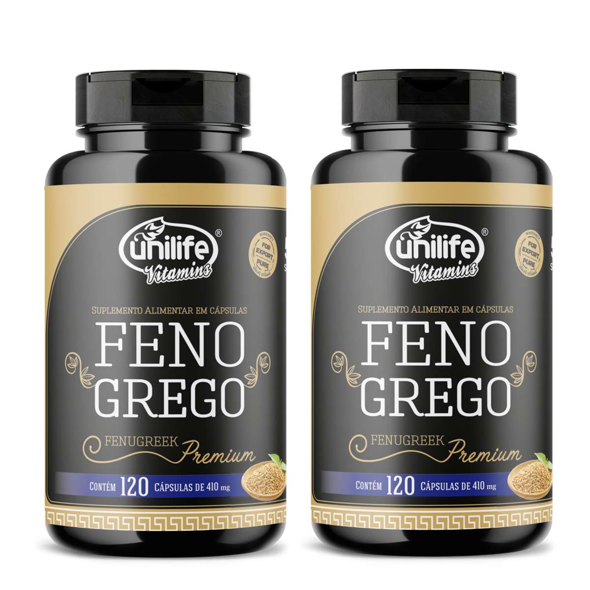 Feno Grego Premium Kit com 2UN de 120 Cápsulas Unilife :: UniNatural