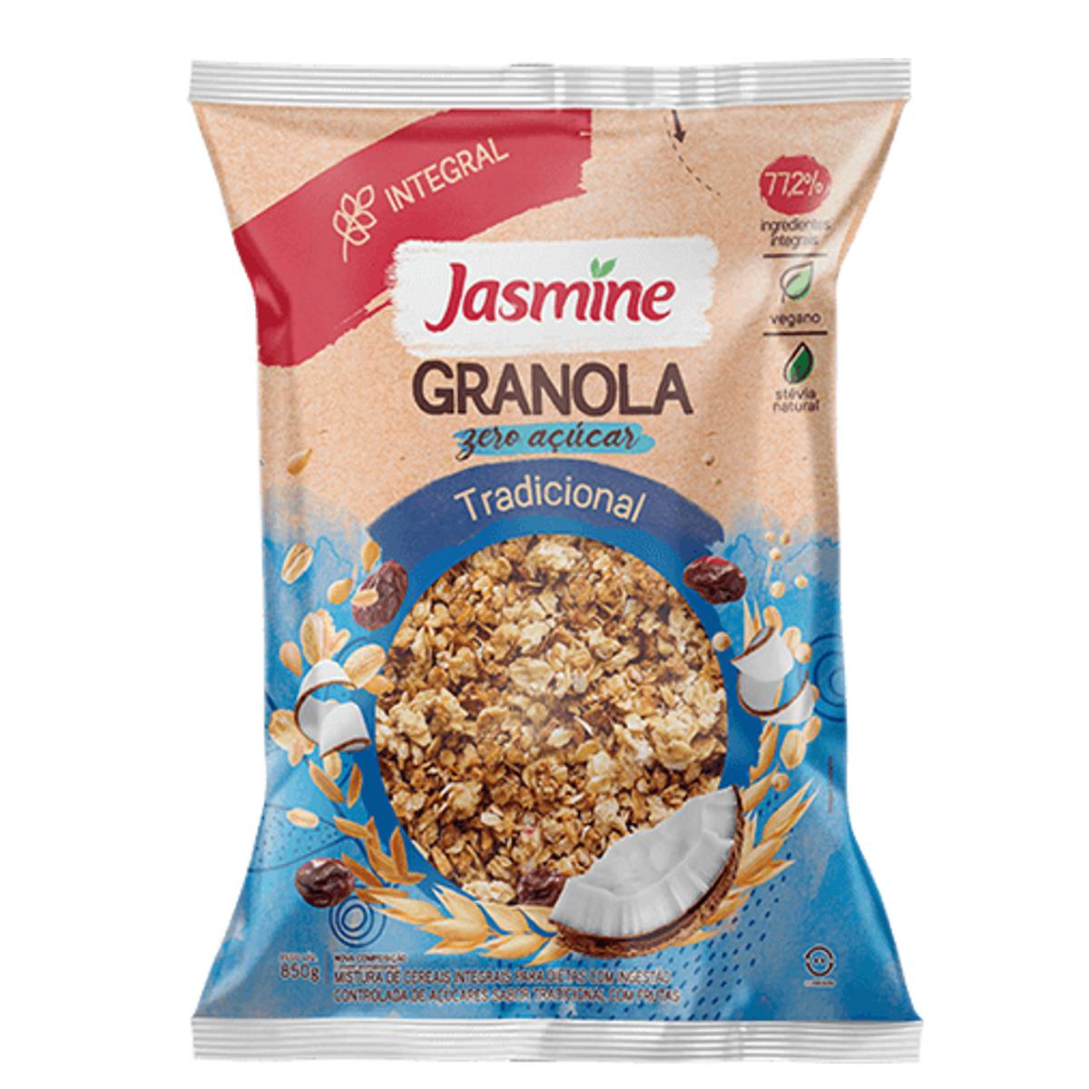 Granola Zero Açúcar Tradicional 850g Jasmine :: UniNatural