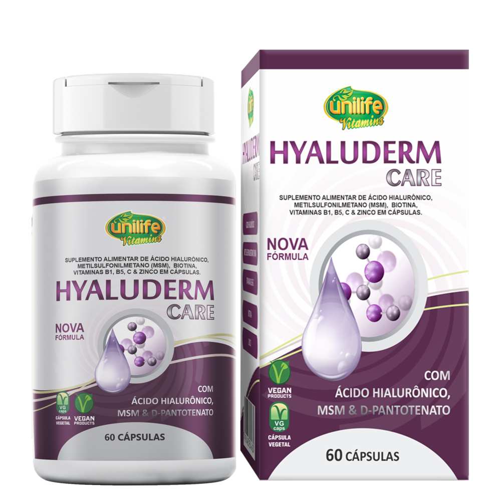 Ácido Hialurônico Hyaluderm Care 60 Cápsulas Unilife :: UniNatural