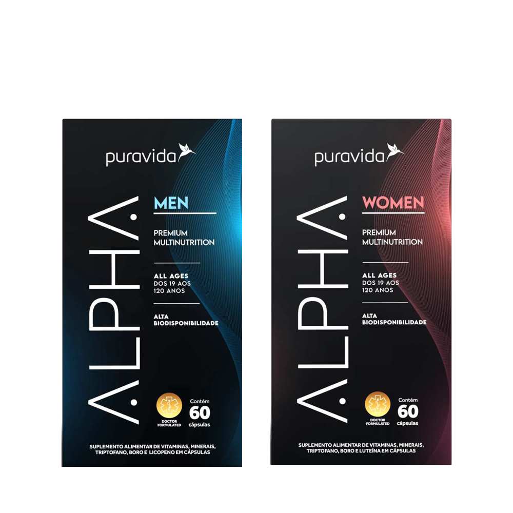 Kit Alpha 01 Alpha Men 60 Cápsulas + 01 Alpha Women 60 Cápsulas ...