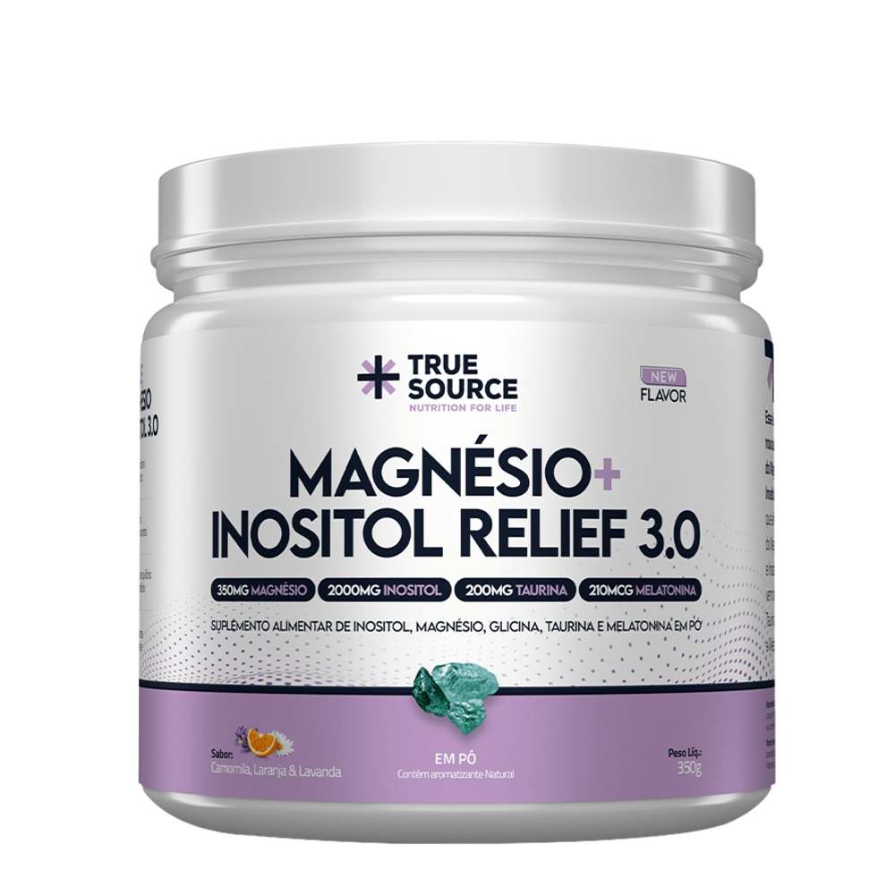 Magnésio + Inositol 3.0 Camomila, Laranja & Lavanda 350g True Source ...