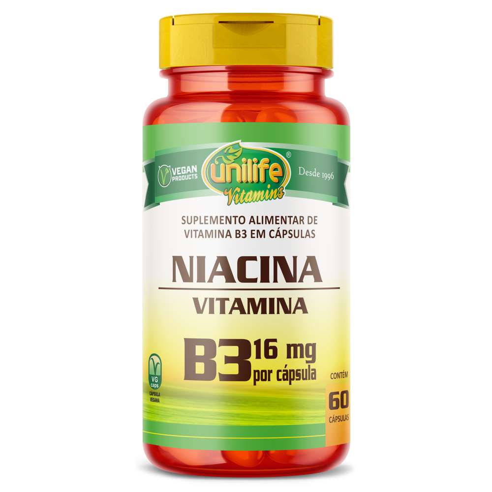 Niacina Vitamina B3 60 cápsulas Unilife :: UniNatural