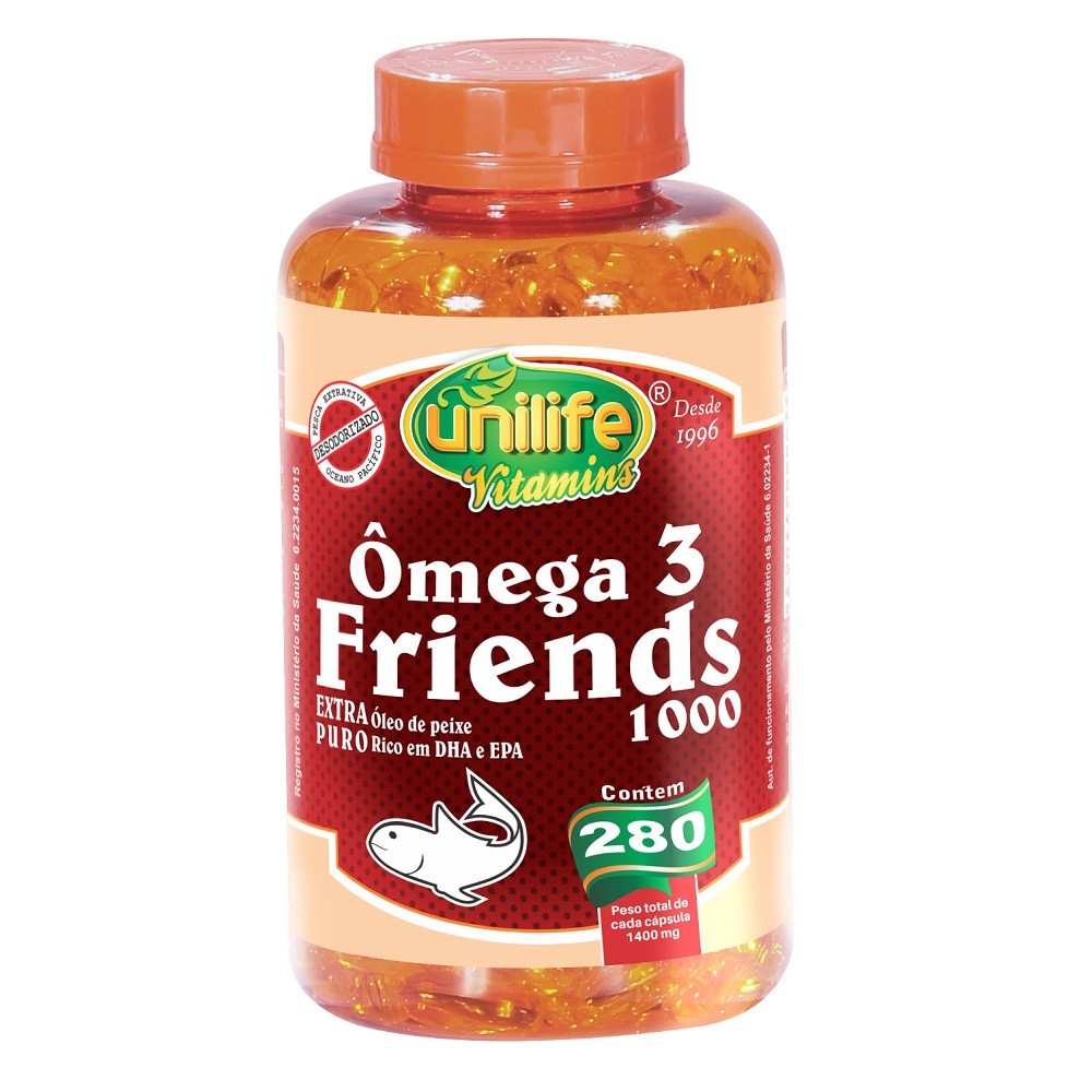 Ômega 3 Friends 1400mg 280 Cápsulas Unilife :: UniNatural