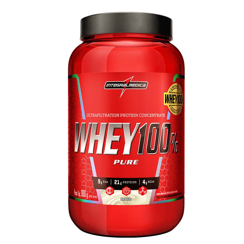 Whey Protein Concentrado Whey 100% Pure Coco Pote 900g Integralmedica :: UniNatural